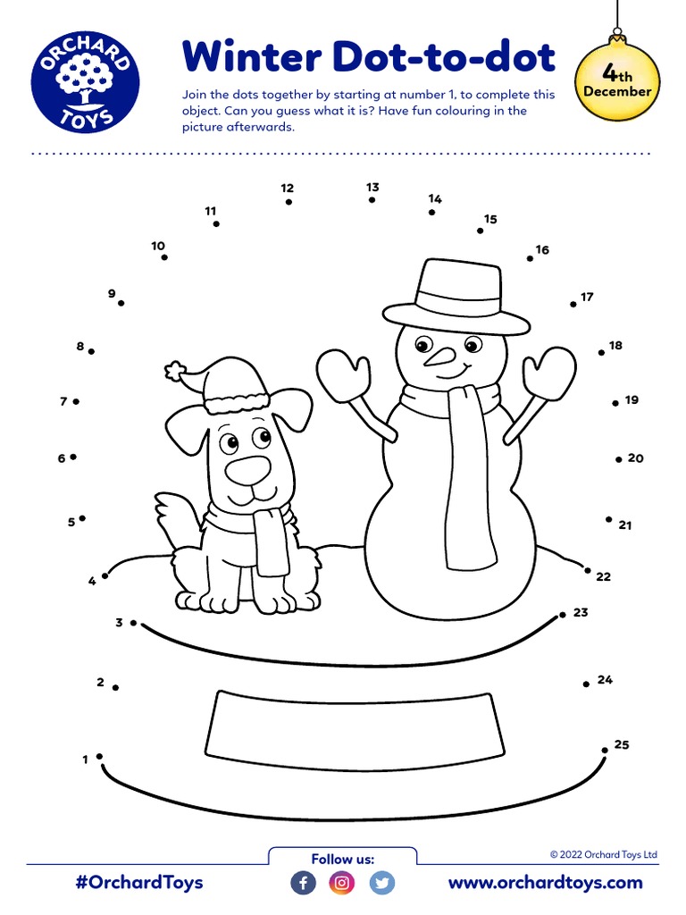 Winter Dot-To-Dot Activity Sheet | PDF | Puzzles