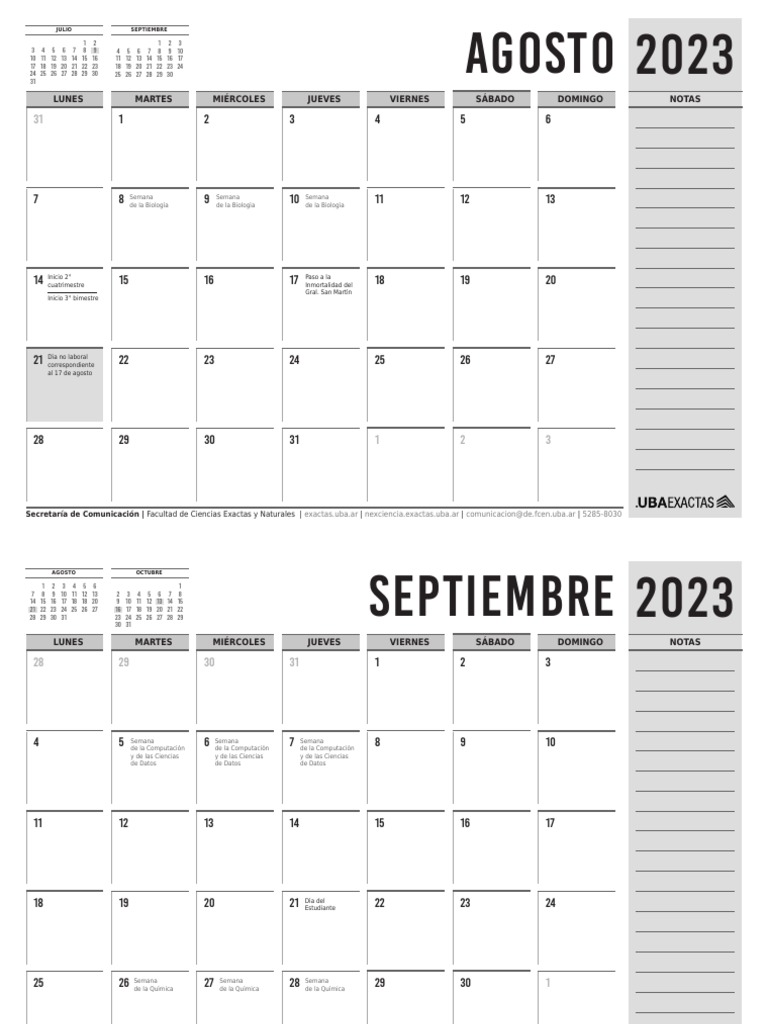 Calendario Uba 2023 | PDF
