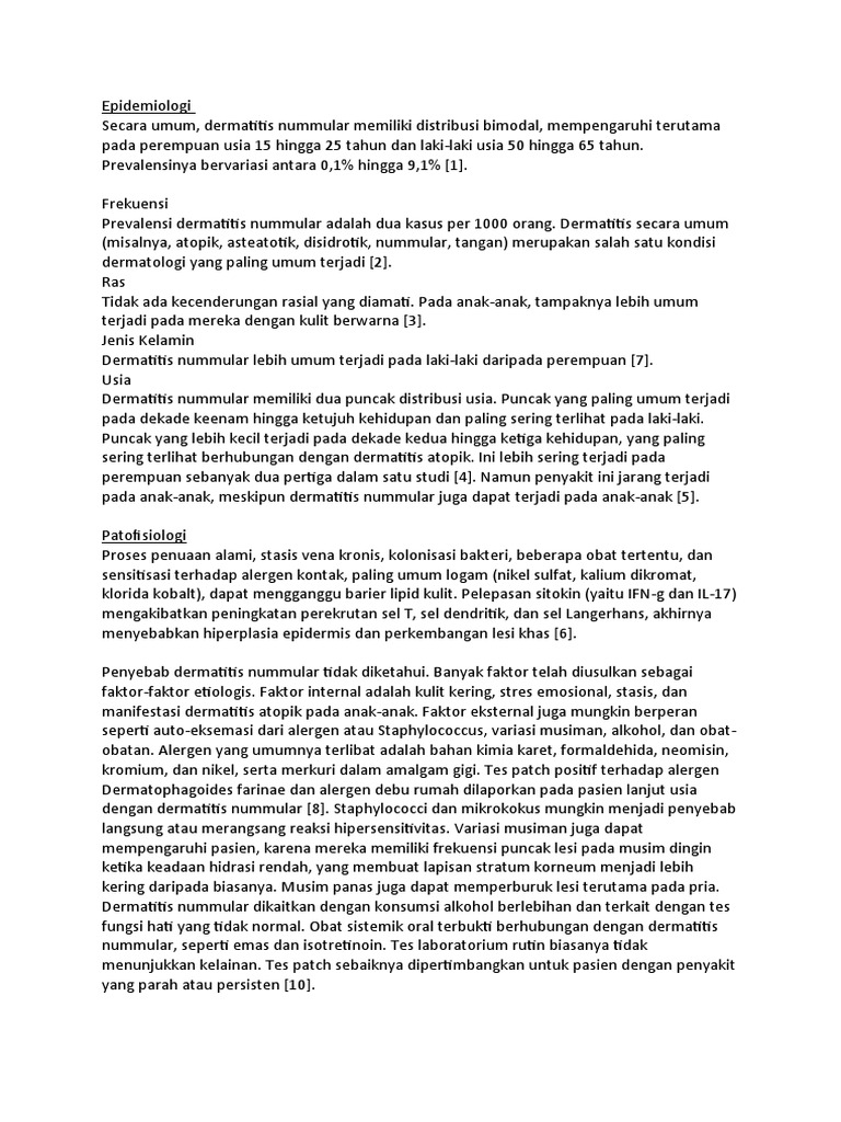 Epidemiologi Dermatitis Nummular | PDF