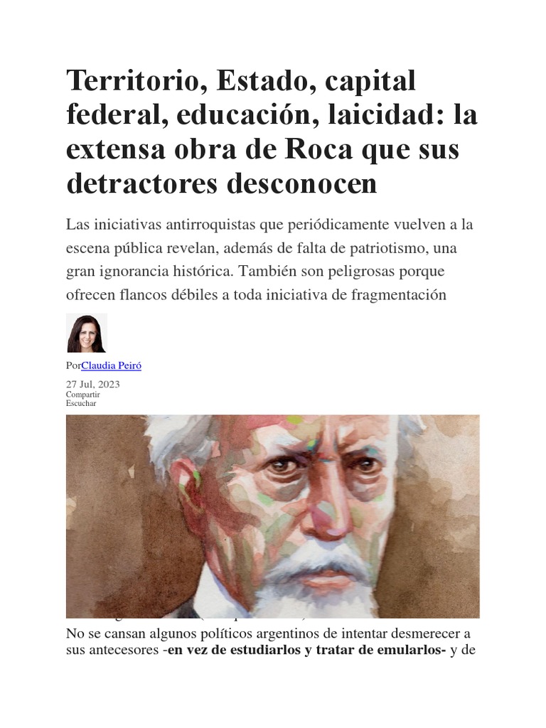 Territorio Estado Capital Federal Educación Laicidad La Extensa