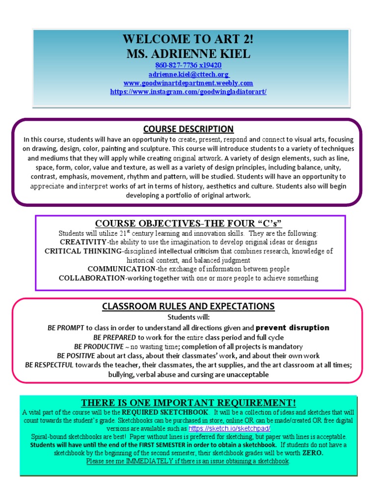 Art 2 Course Overview and Guidelines | PDF | Design | Human Communication