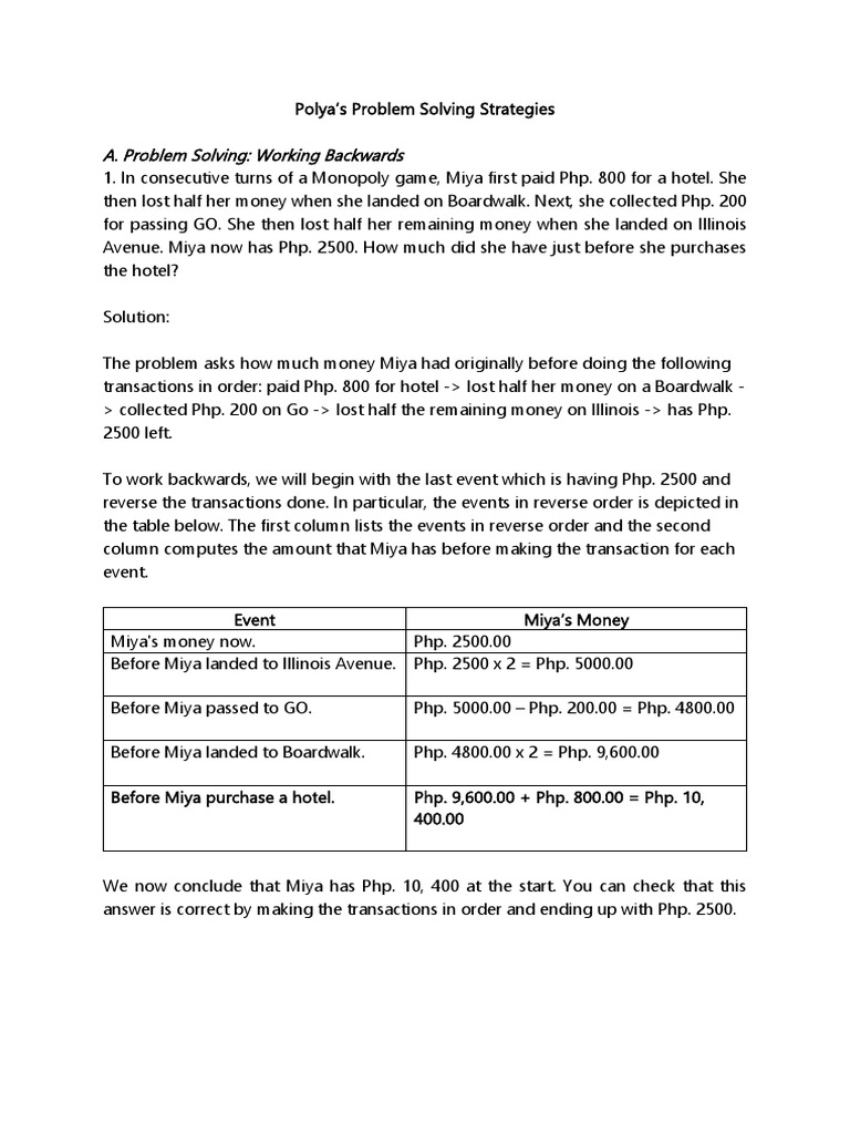 Polyas Problem Solving With Solution Pdf 3408