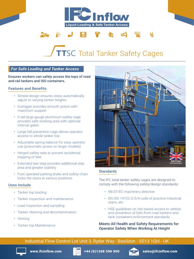 b2 Total - Tanker - Safety - Cage - Data - Sheet | PDF | Stairs | Safety