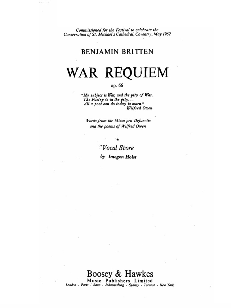 Britten - War Requiem (VS) | PDF