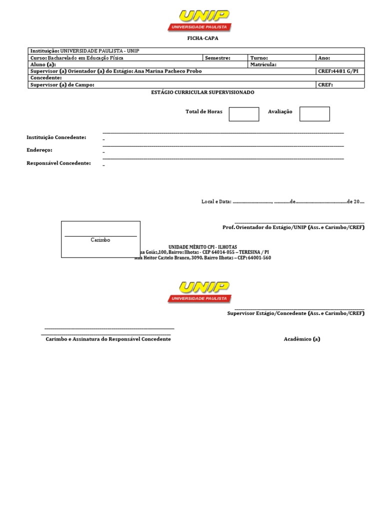 5 Ficha Capa Unip - 2022 | PDF