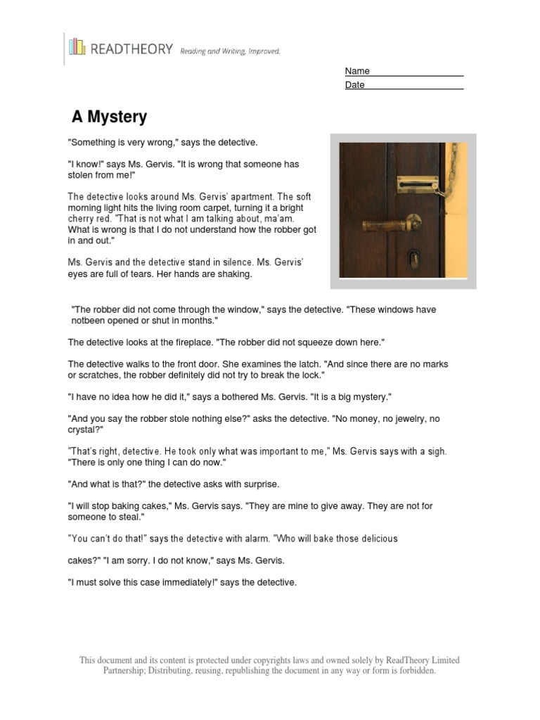 A Mystery Text - Questions | PDF