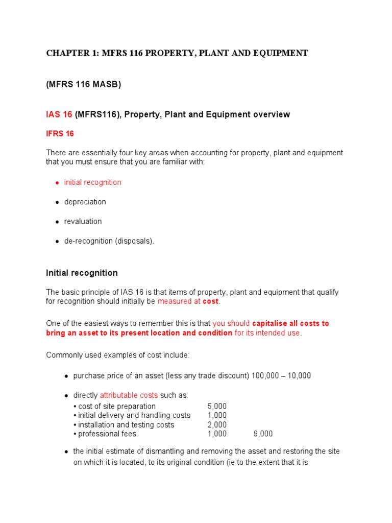 MFRS 116 - Ppe | PDF | Depreciation | Book Value