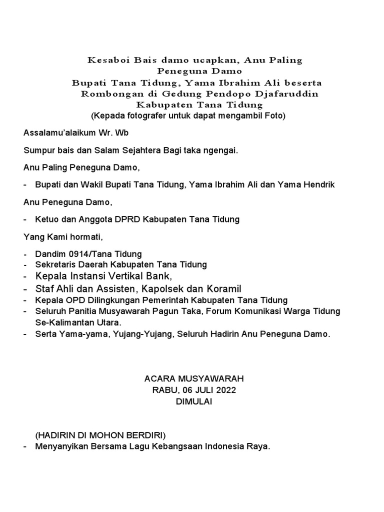 MC Acara Pengukuhan Pengurus Pakuwaja | PDF MC Acara Pengukuhan Pengurus Pakuwaja | PDF