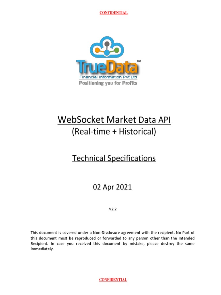 TrueData WebSocket Market Data API | PDF | Login | Json