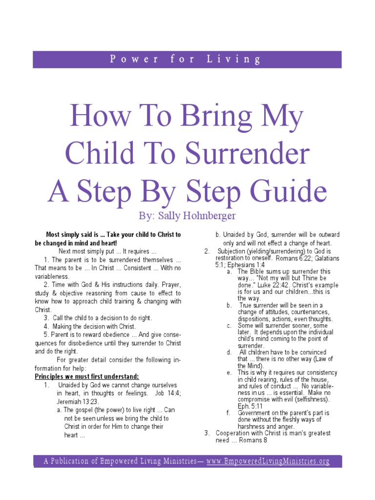 How To Bring My Child To Surrender | PDF | Jesus | God