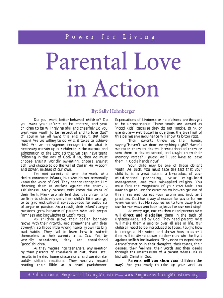 Parental Love in Action | PDF | Jesus | Sin