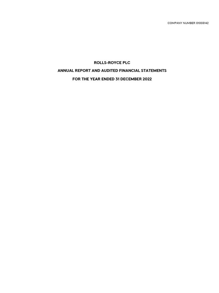 Rolls-Royce 2022 Annual Report Summary | PDF | Cost Of Living | Inflation