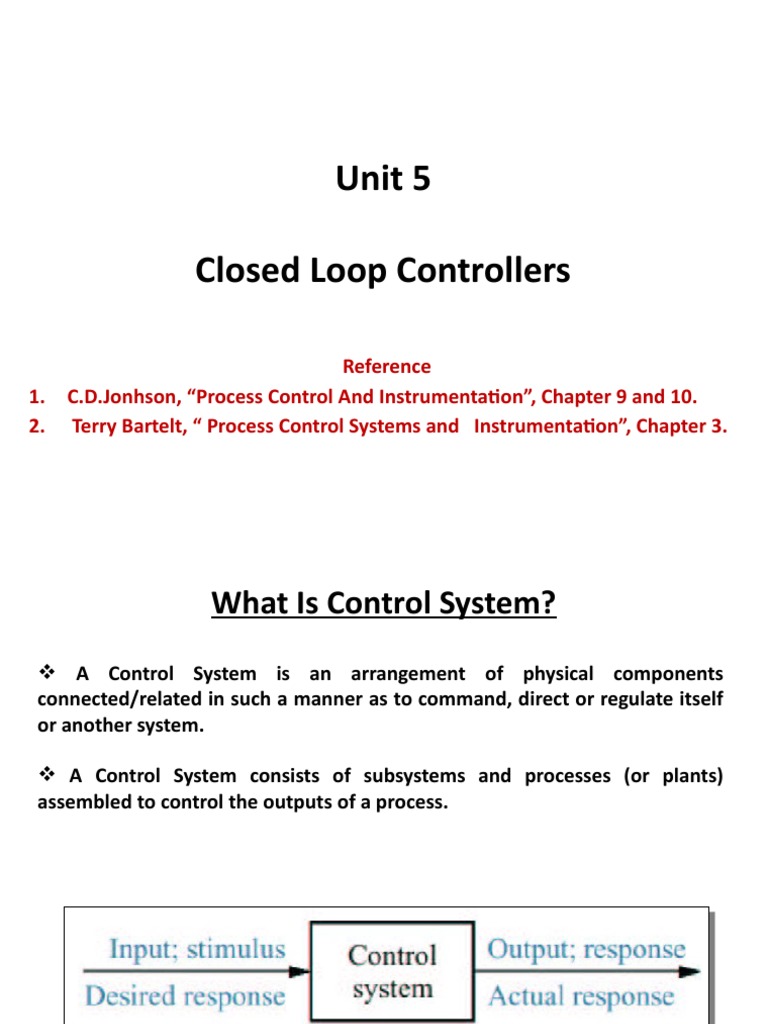 Unit 5 Closed Loop Controllers | PDF | Control Theory | Pressure Measurement