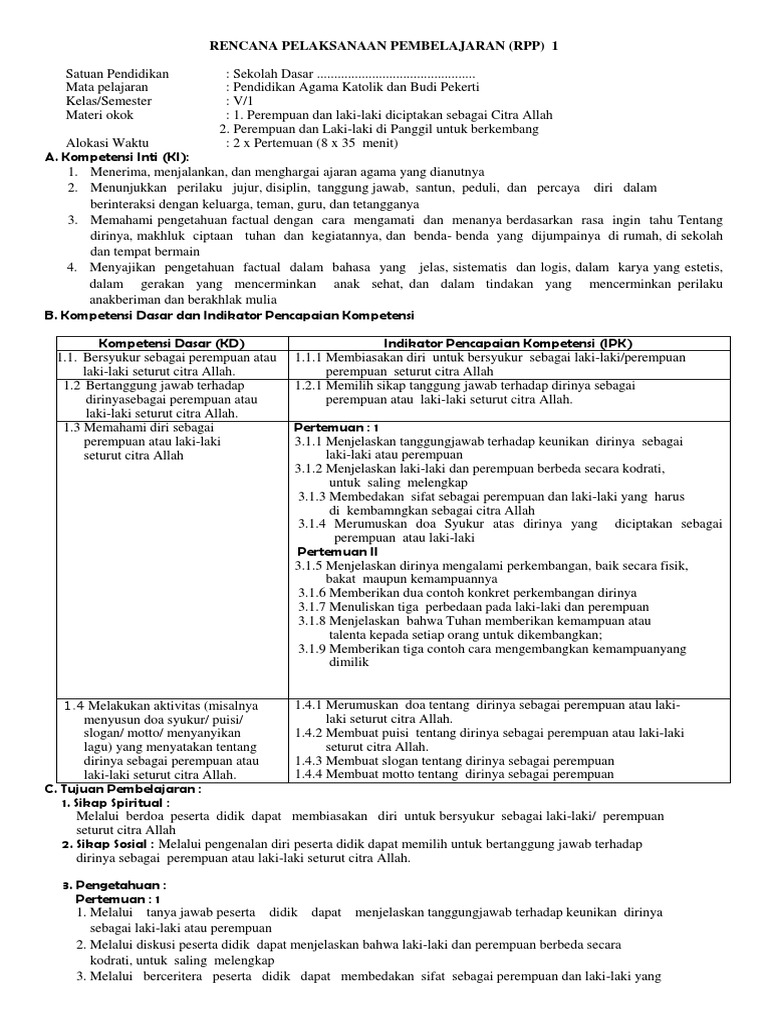 RPP 1 KLS 5 (Ganjil) | PDF