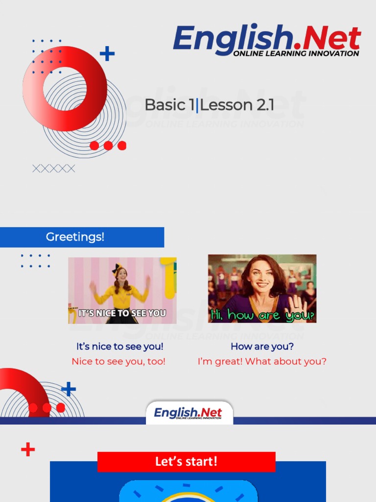Basic 1 Lesson 2.1 | PDF
