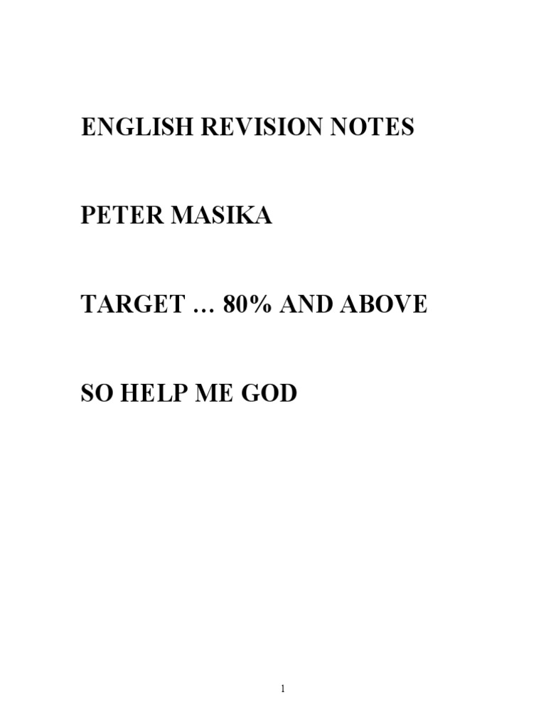 English Grammar Notes Main | PDF | Perfect (Grammar) | Verb