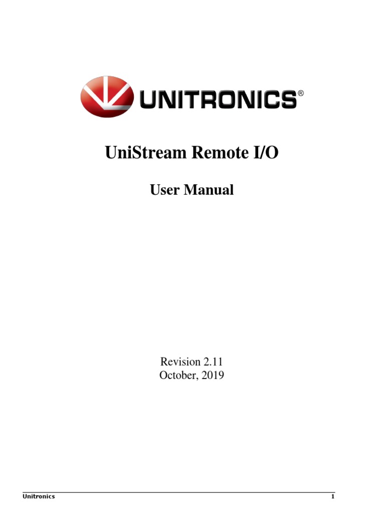 UniStream Remote I O User Manual | PDF | Programmable Logic Controller | Input/Output