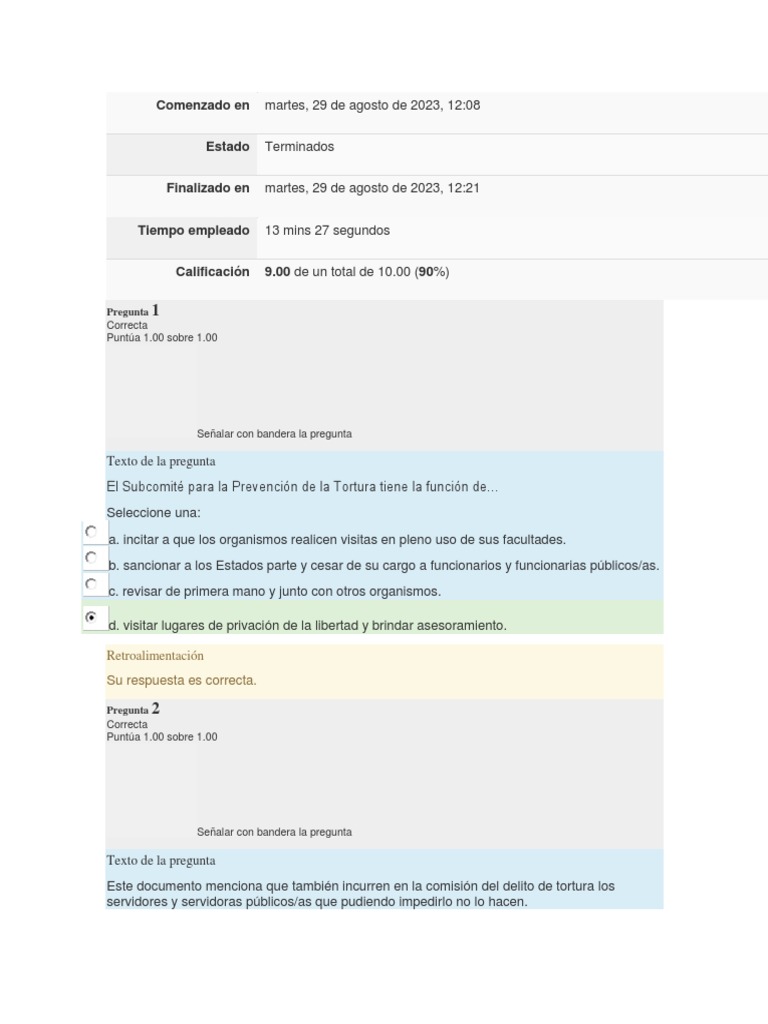 Examen Final Modulo 2 Prevencion de Tortura CNDH | Descargar gratis PDF | Convenio europeo de ...