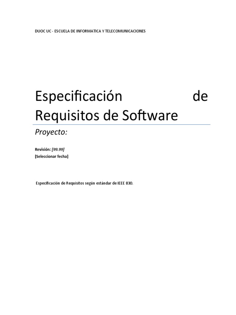 ERS-Especificacion de Requisitos Del Software | PDF | Software | Usuario (informática)