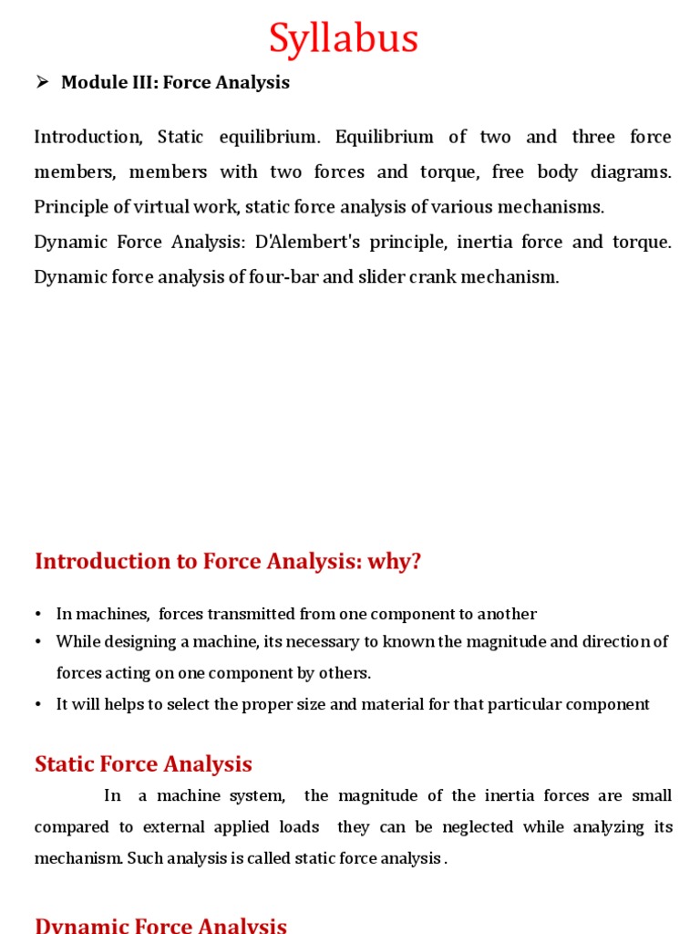 Force Analysis | PDF | Force | Applied And Interdisciplinary Physics