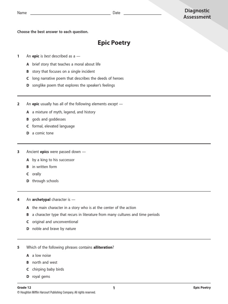 Epic Poetry | PDF | Poetry | Epic Poetry
