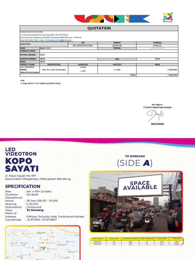 Quotation Bapak Andre | PDF | Indonesia