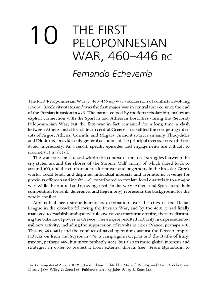 10-The First Peloponnesian War, 460-446 | PDF | Peloponnesian War ...