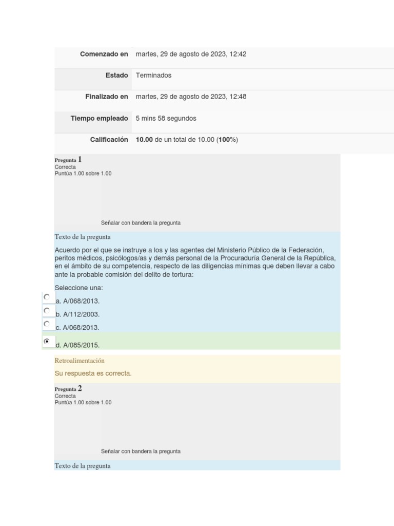 Examen Final Modulo 3 Prevencion A La Tortura | PDF | Tortura