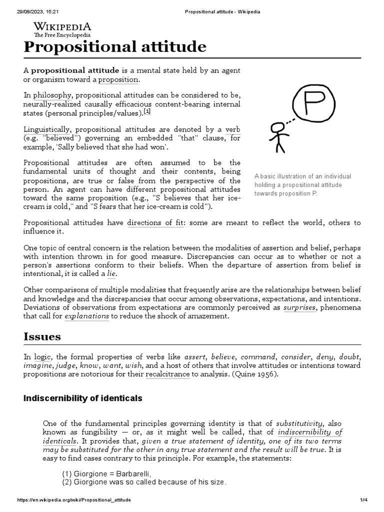 Propositional Attitude | PDF