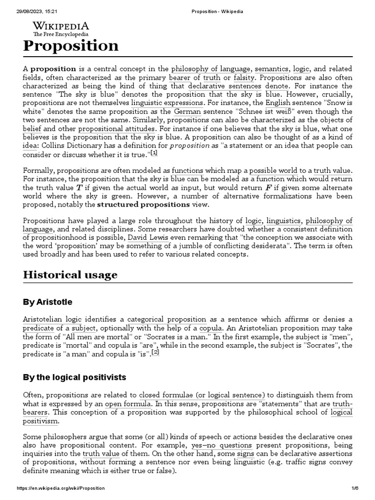 Proposition | PDF | Proposition | Logic Proposition | PDF | Proposition | Logic