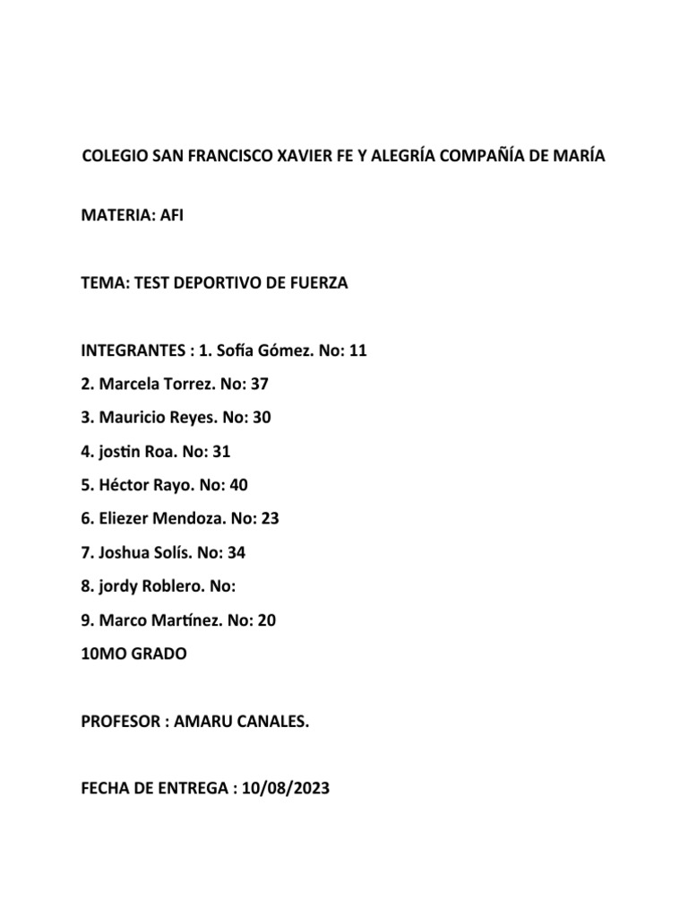 Test Afi | PDF | Músculo esquelético