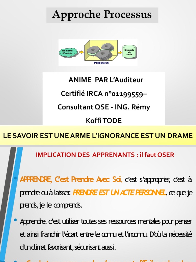 Approche Processus en Management QSE | PDF | Système de management de ...