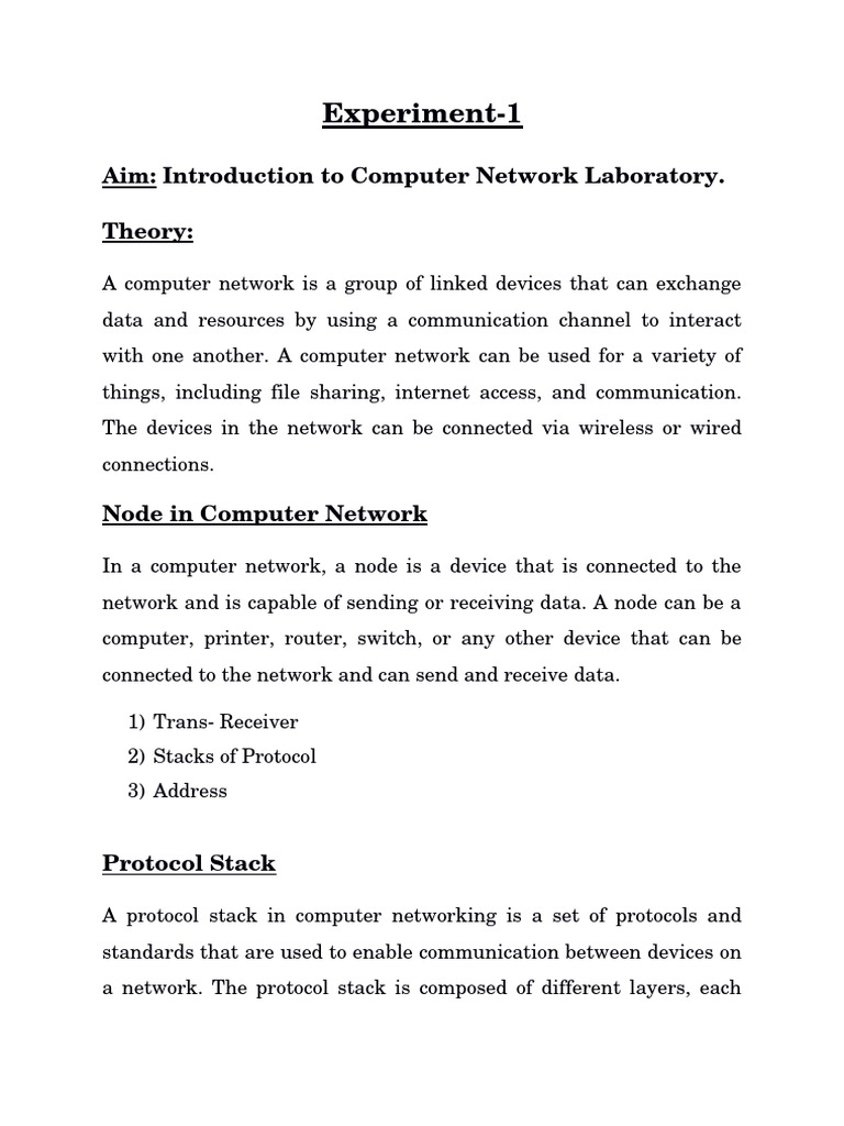 Exp-1 CN - Merged - Merged | PDF | Computer Network | Osi Model