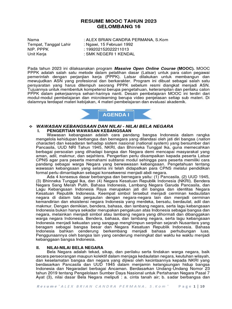 RESUME - ALEX BRIAN CANDRA PERMANA - 199202152022211013 - MOOC PPPK ...