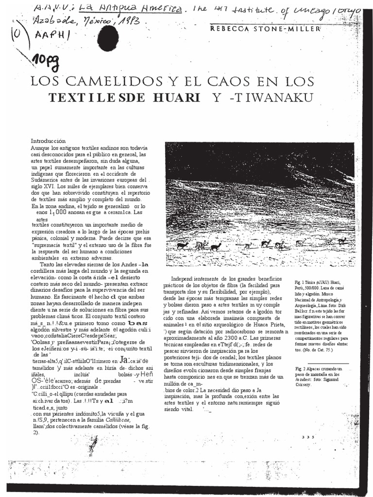 Textiles Huari y Tiwanaku en los Andes | PDF