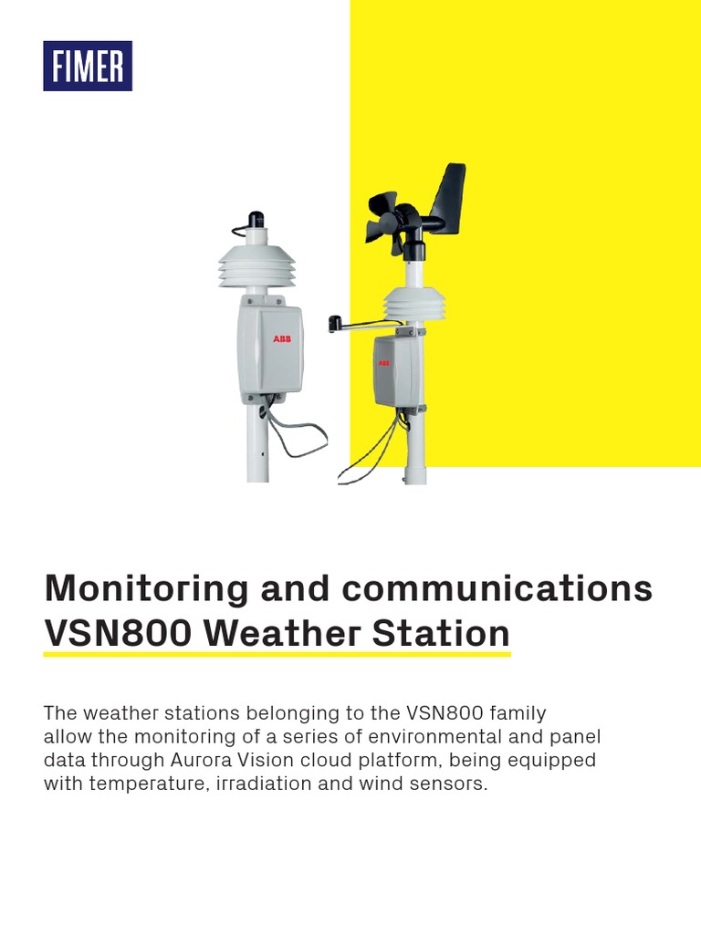 FIMER VSN800 WeatherStation en Rev A | PDF | Photovoltaics | Solar Panel