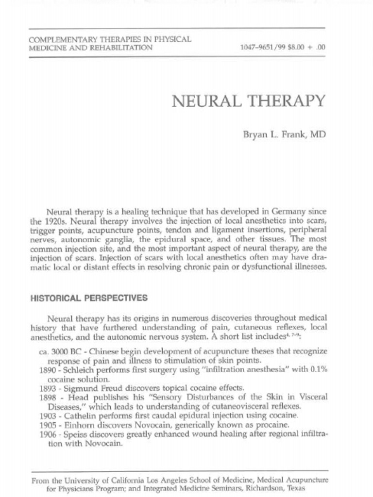 Neural Therapy | PDF