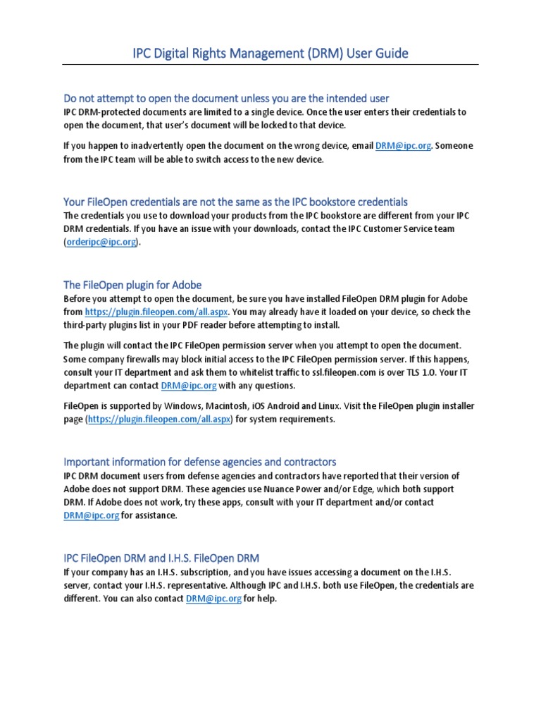 IPC DRM User Guide | PDF | Digital Rights Management | Operating System Families