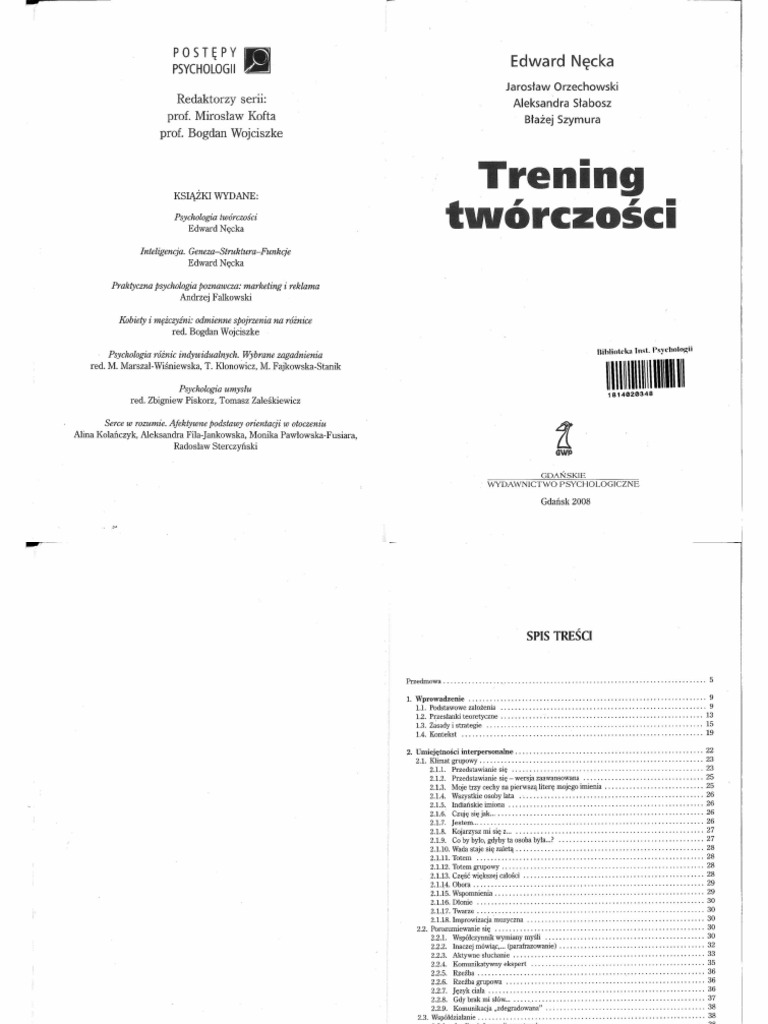 Nęcka E. Trening Twórczości | PDF
