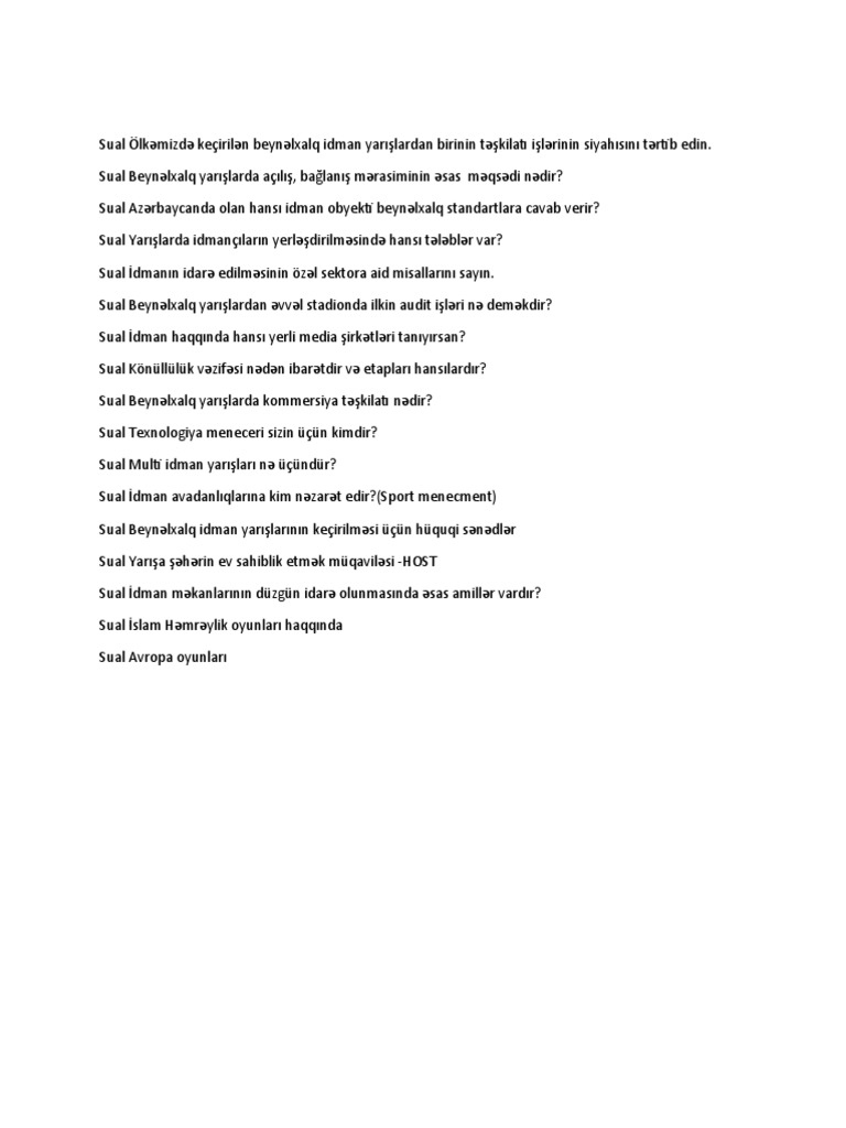 B.idman Imtahan Sualları | PDF