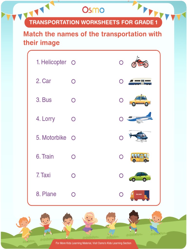 Transportation Worksheets For Grade 1 | PDF