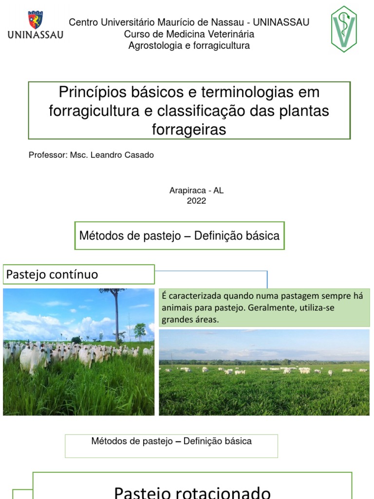 Forragem - Aula 2 | PDF | Pasto | Botânica
