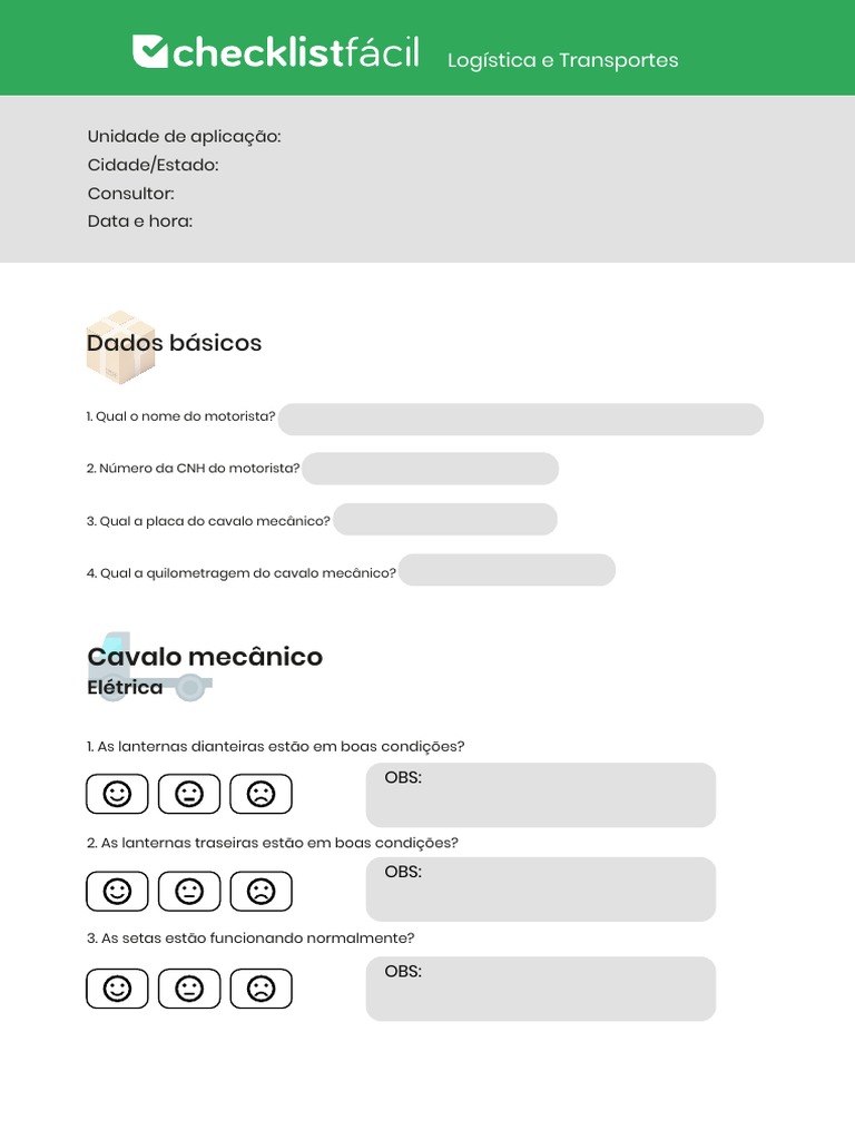 Modelo Checklist Logistica Checklist Facil | Download grátis PDF ...