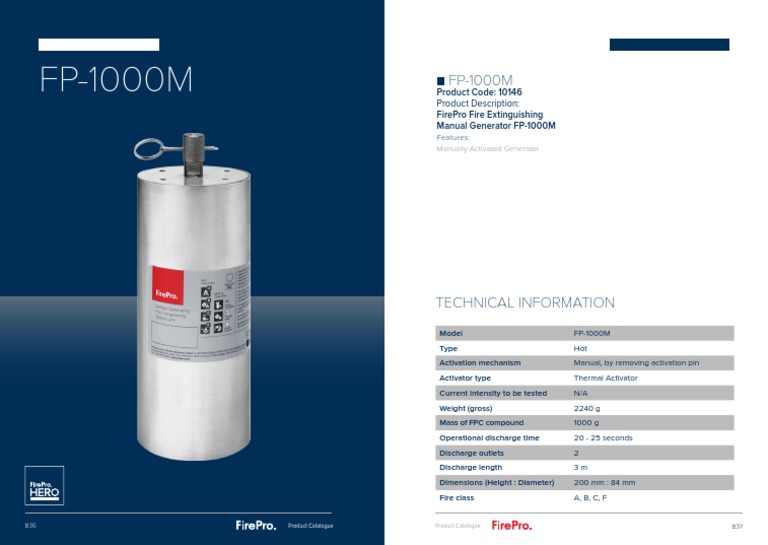 Product Code: 10146 Firepro Fire Extinguishing Manual Generator Fp ...
