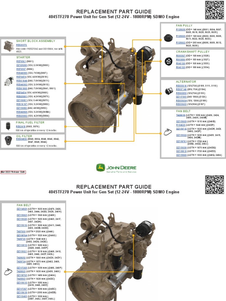 4045tf270 Power Unit For Gen Set (12 24v 1800rpm) Sdmo Engine | PDF ...