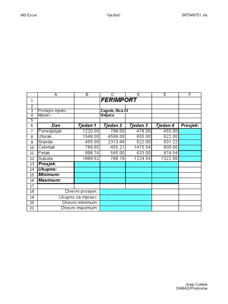 Sum Average Min Max | PDF