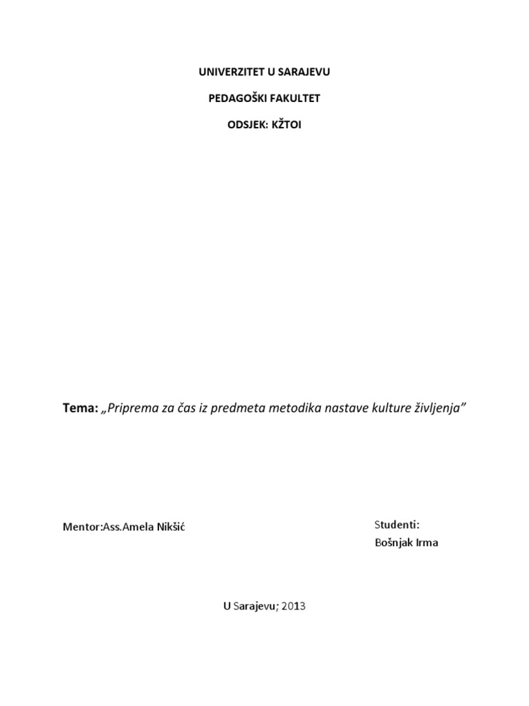 Priprema Za Čas | PDF Priprema Za Čas | PDF