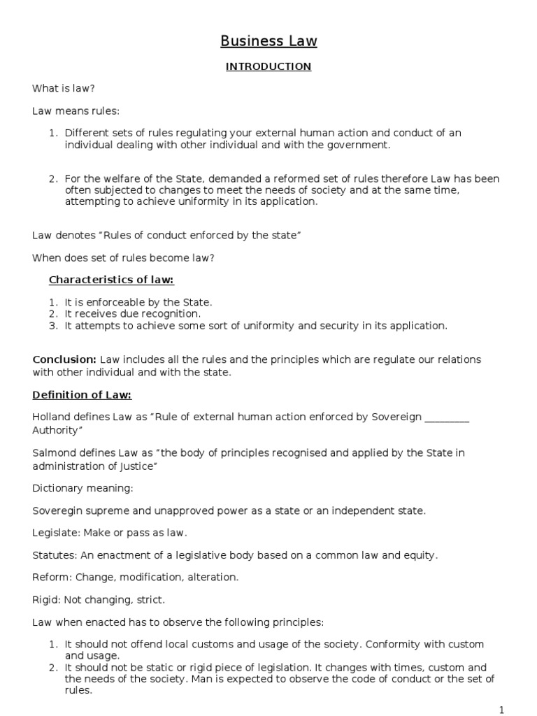 Overview of Business Law Principles | PDF | Offer And Acceptance ...