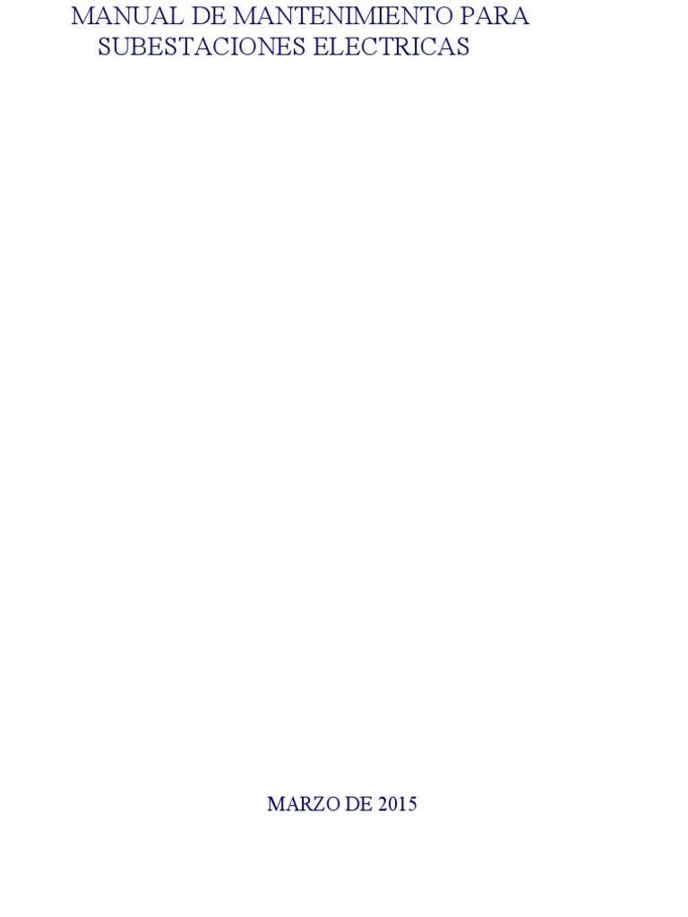 Manual Demantenimiento para Subestaciones | PDF | Aislador (Electricidad) | Transformador