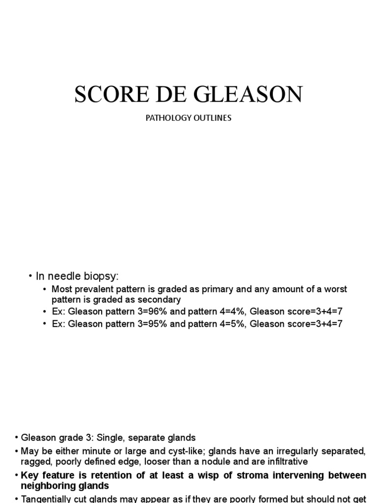SCORE de GLEASON - Pathology Outlines | PDF | Neoplasms | Medical ...